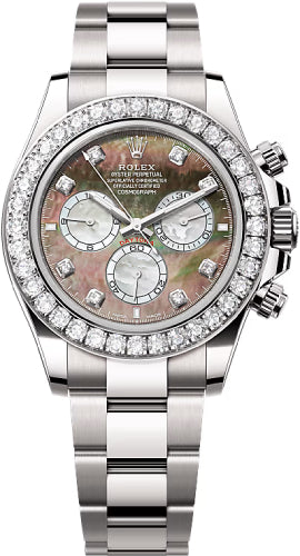 Rolex Cosmograph Daytona 40mm Black & White MOP Diamond-Set Dial Oyste