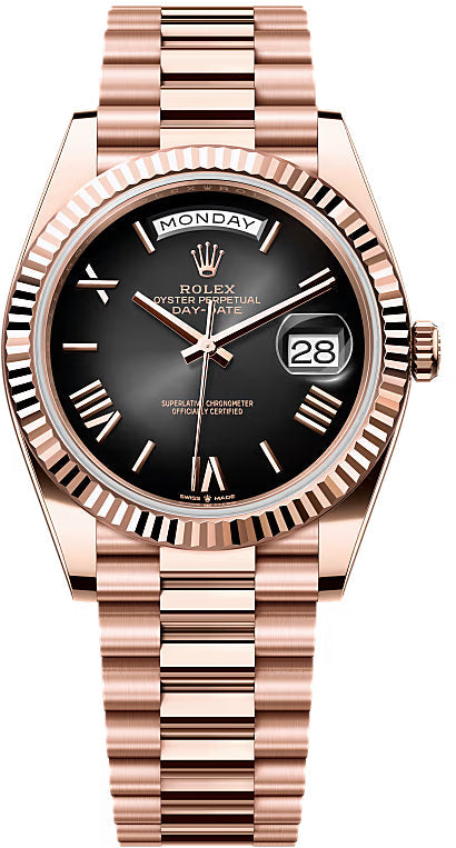 Rolex Day-Date 40 40mm Slate Ombré Roman Dial Fluted Bezel President B