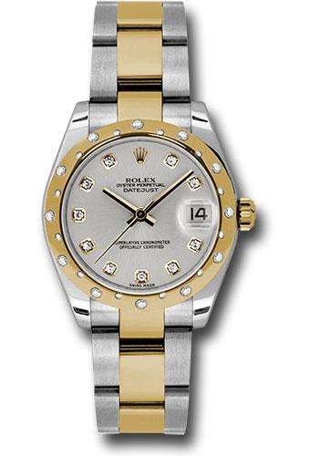 Rolex Steel and Yellow Gold Datejust 31 Watch - 24 Diamond Bezel - Sil