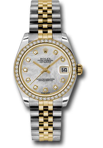 Rolex Steel and Yellow Gold Datejust 31 Watch - 46 Diamond Bezel - Mot