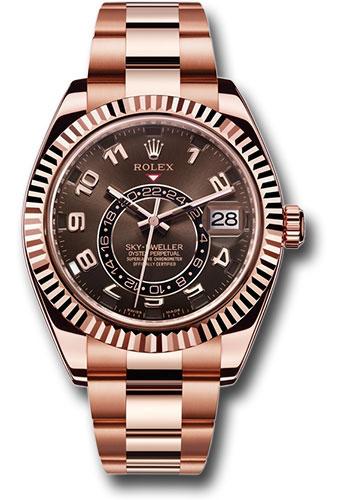 Rolex Everose Gold Sky-Dweller Watch - Chocolate Sunray Arabic Dial